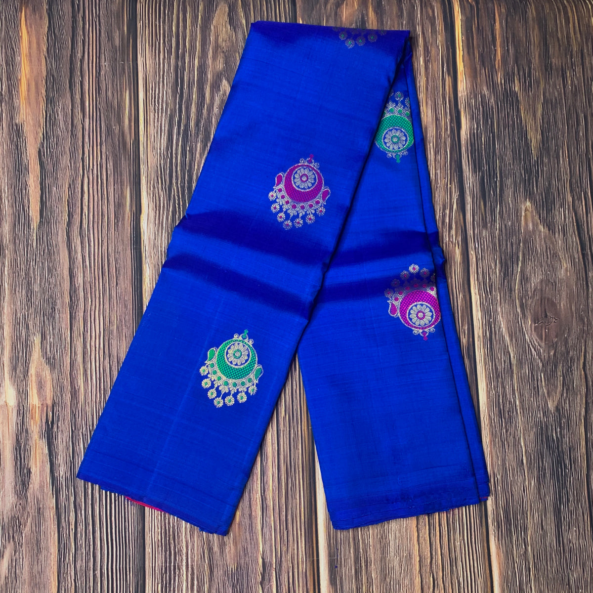 Royal Blue/Magenta Borderless (Gold Trim) – Loji Fashions